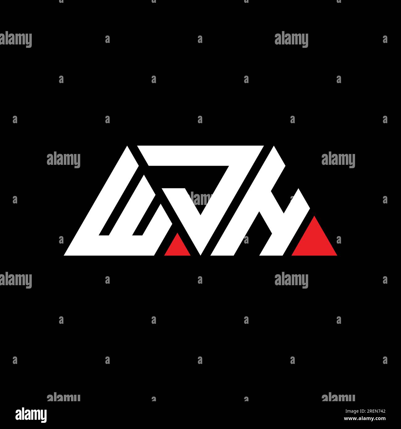 WJH triangle letter logo design with triangle shape. WJH triangle logo ...