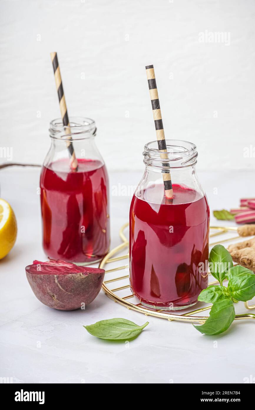 Beetroot juice bottles hi-res stock photography and images - Alamy