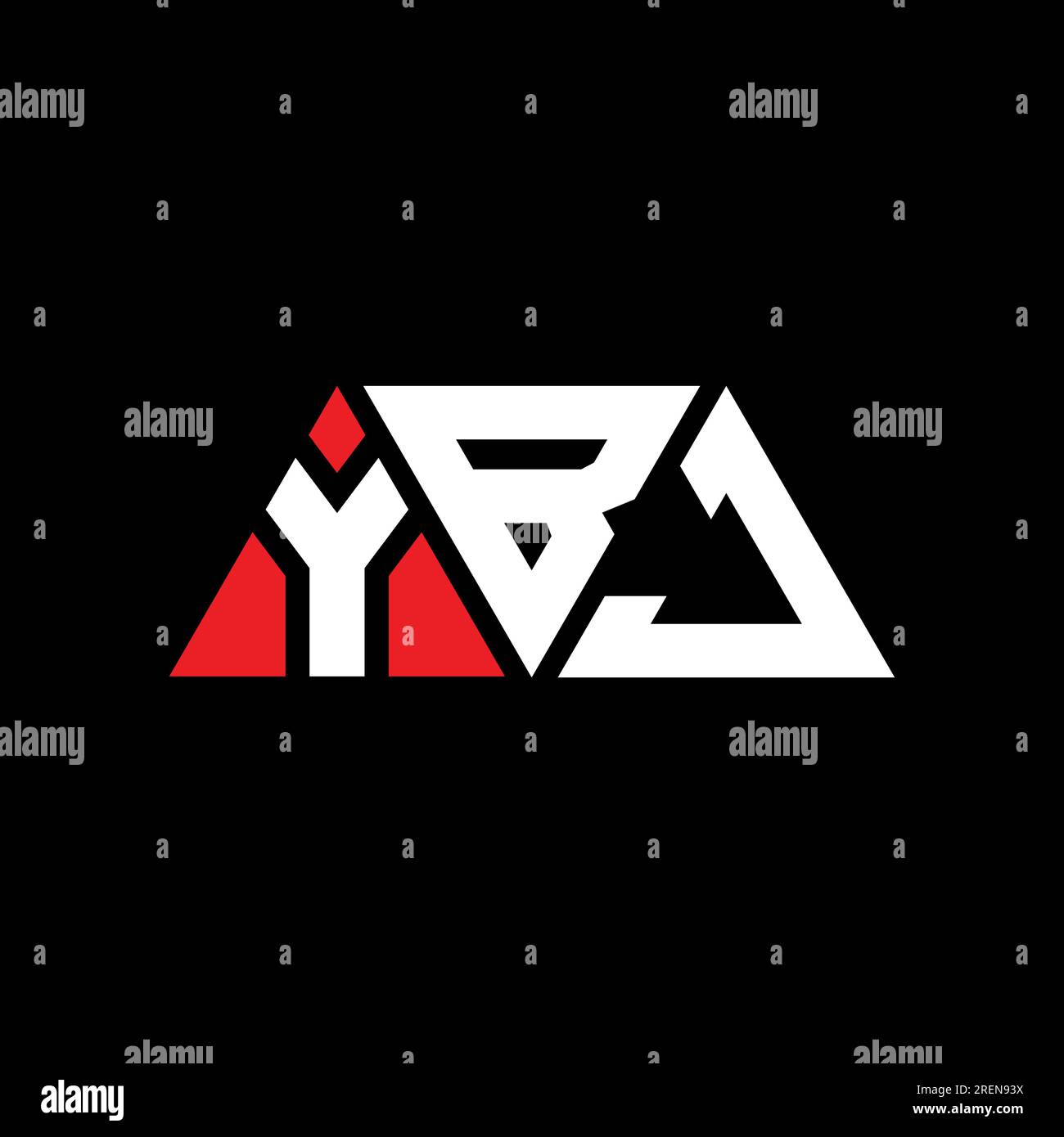 YBJ triangle letter logo design with triangle shape. YBJ triangle logo ...