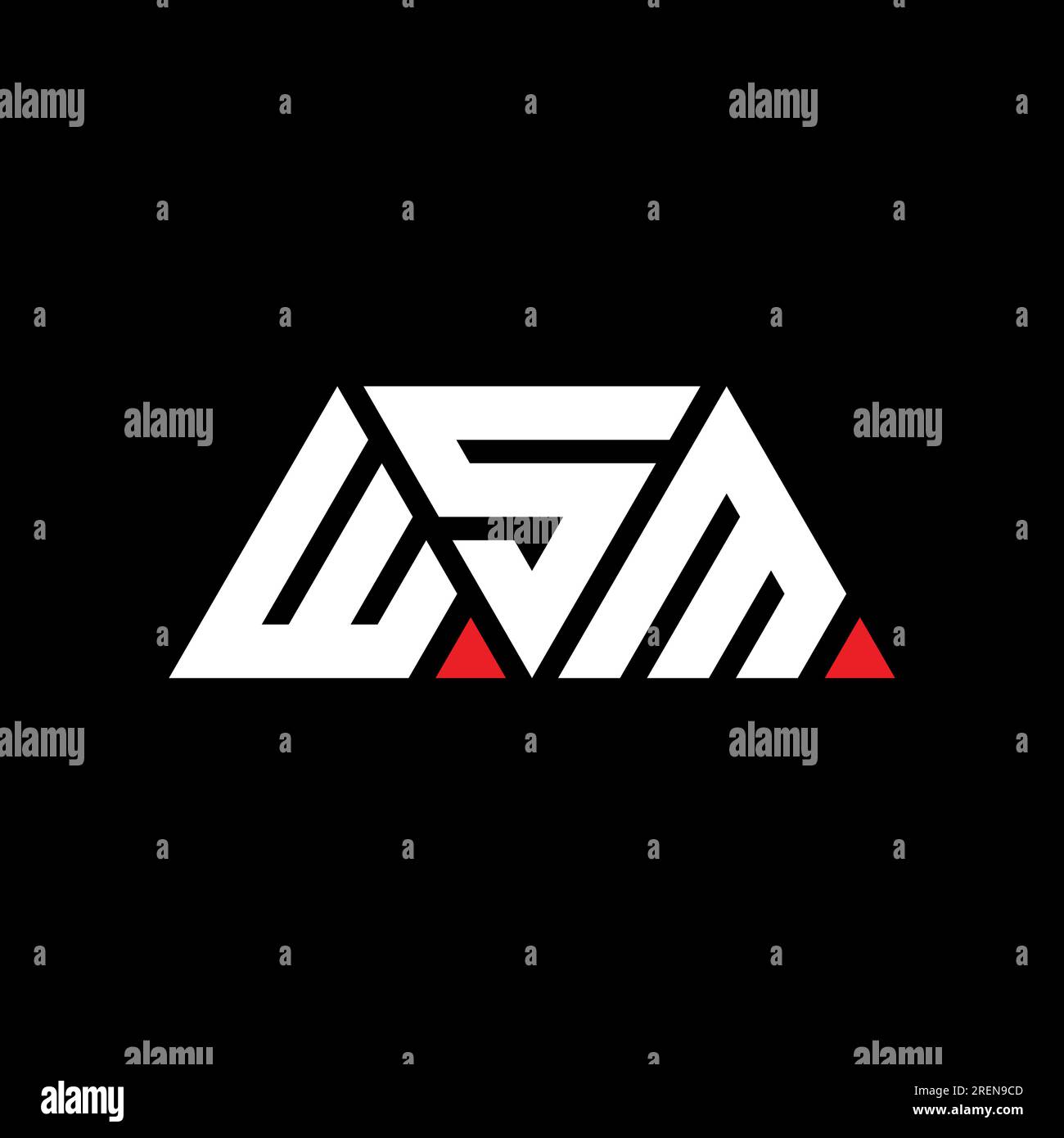 WSM triangle letter logo design with triangle shape. WSM triangle logo ...