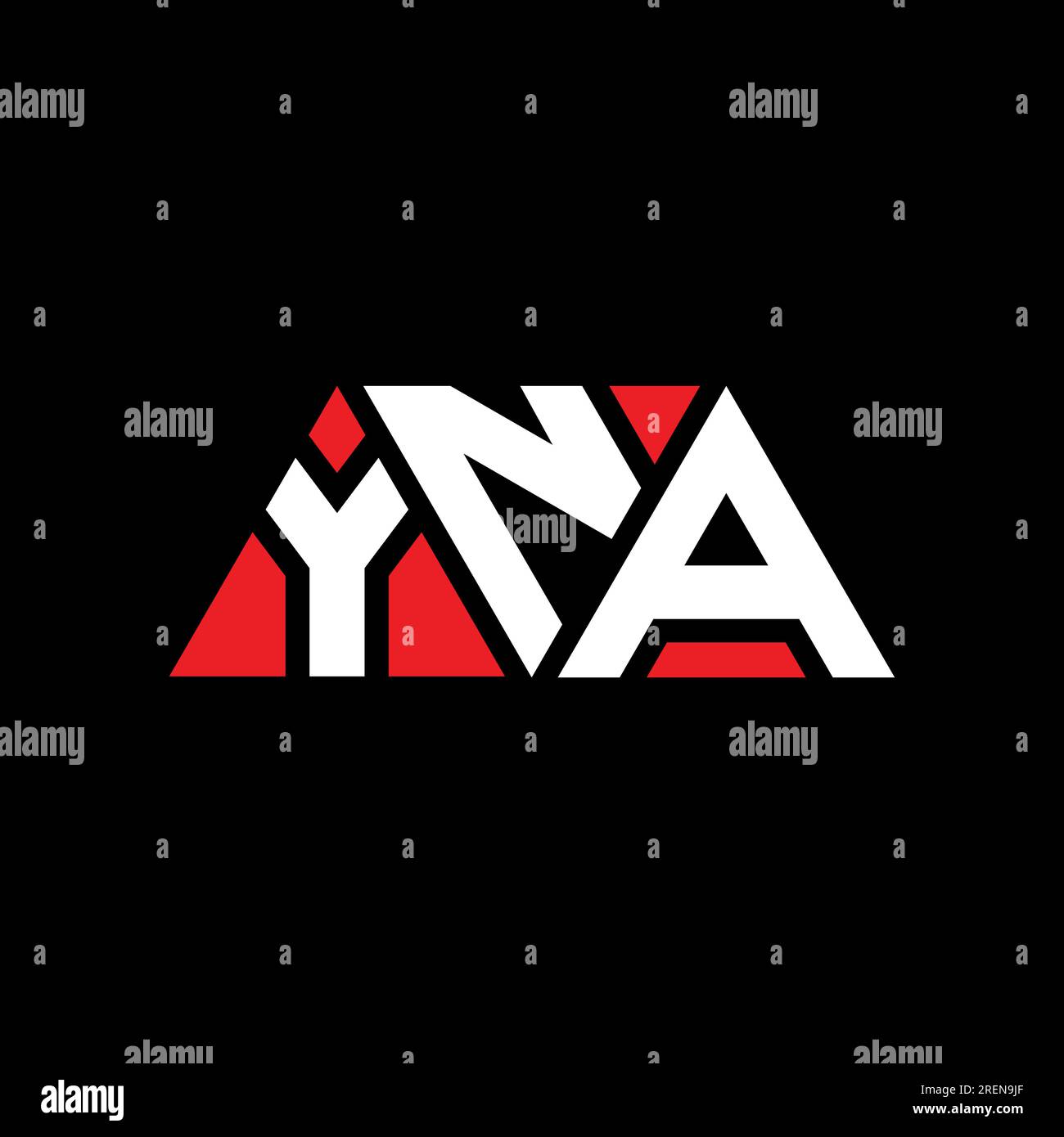 YNA triangle letter logo design with triangle shape. YNA triangle logo ...