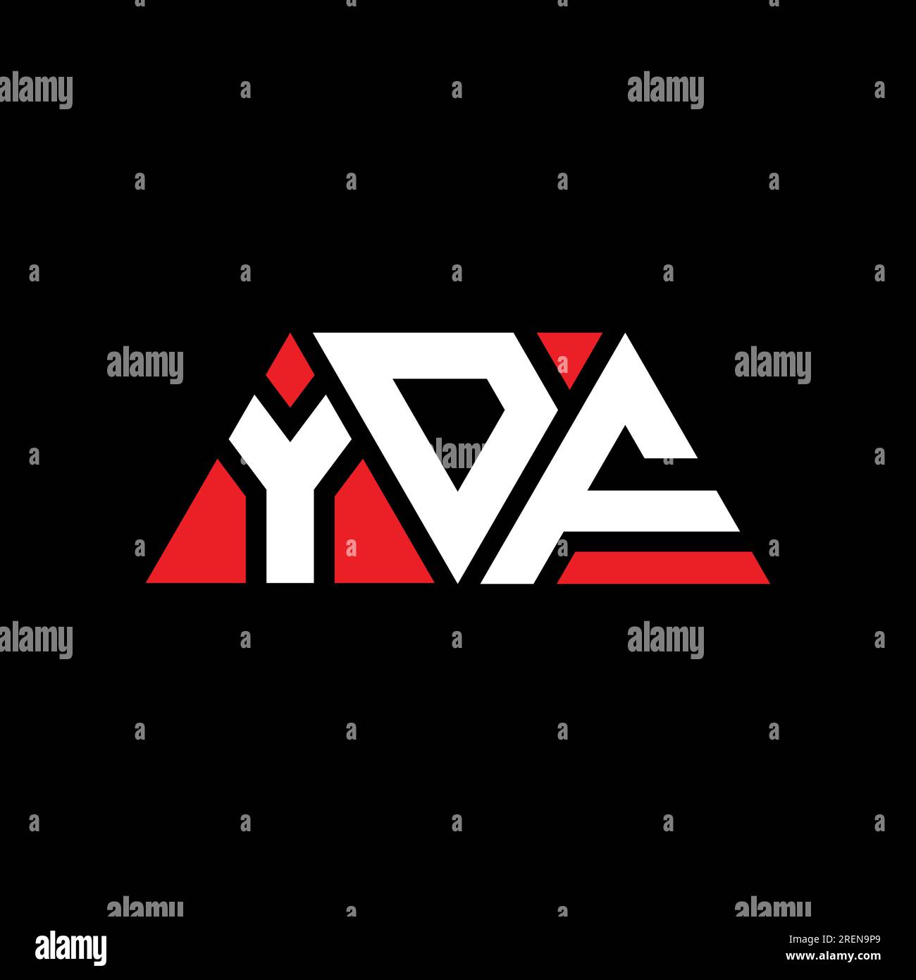 YDF triangle letter logo design with triangle shape. YDF triangle logo ...