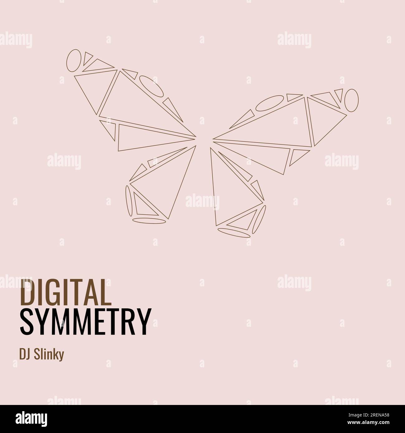 Composition of dj slinky digital symmetry text over drawing of ...