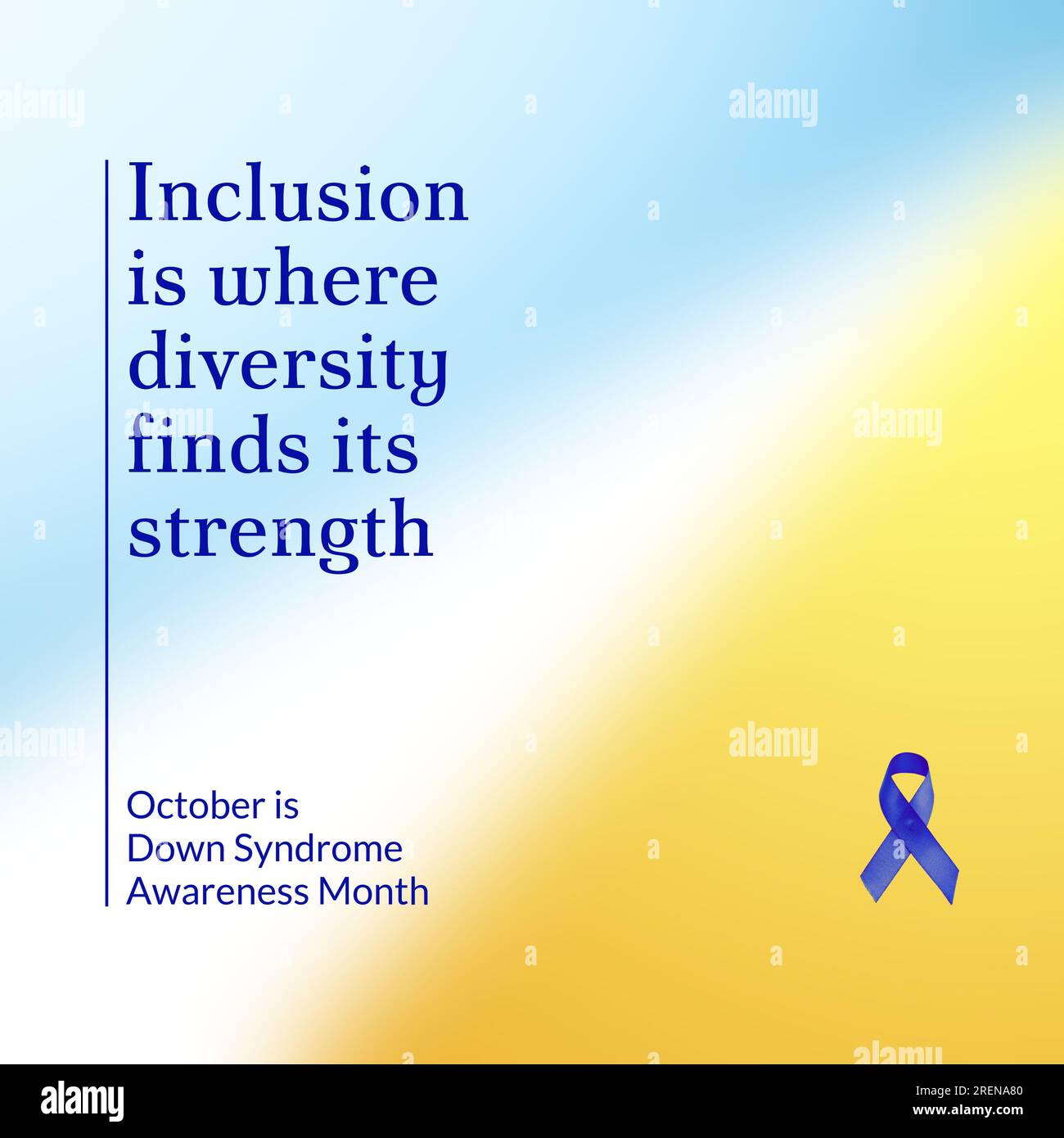 Illustration of blue awareness ribbon and october is down syndrome ...