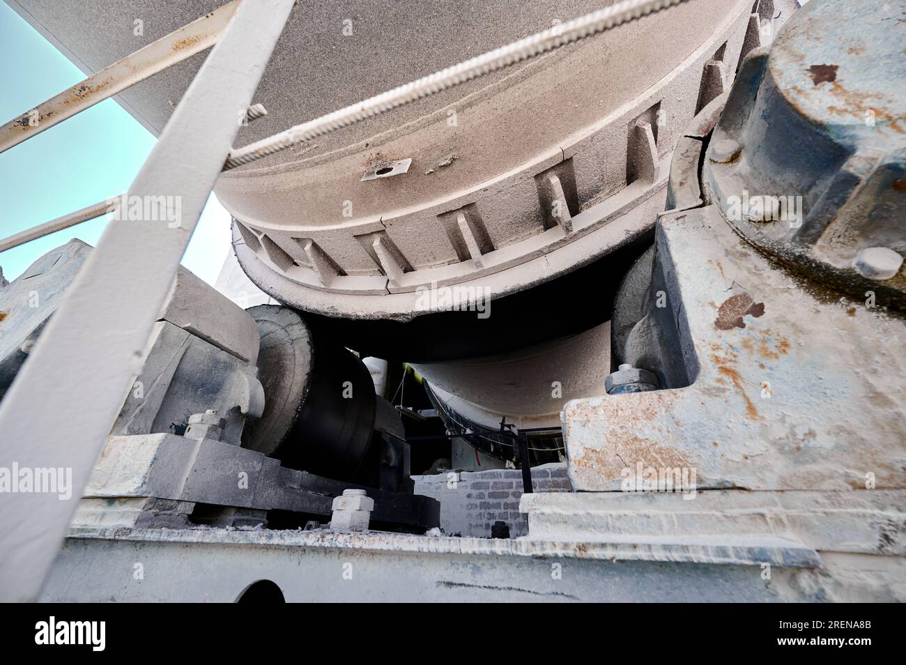 Tubular rotary kiln with bandage and support rollers Stock Photo - Alamy