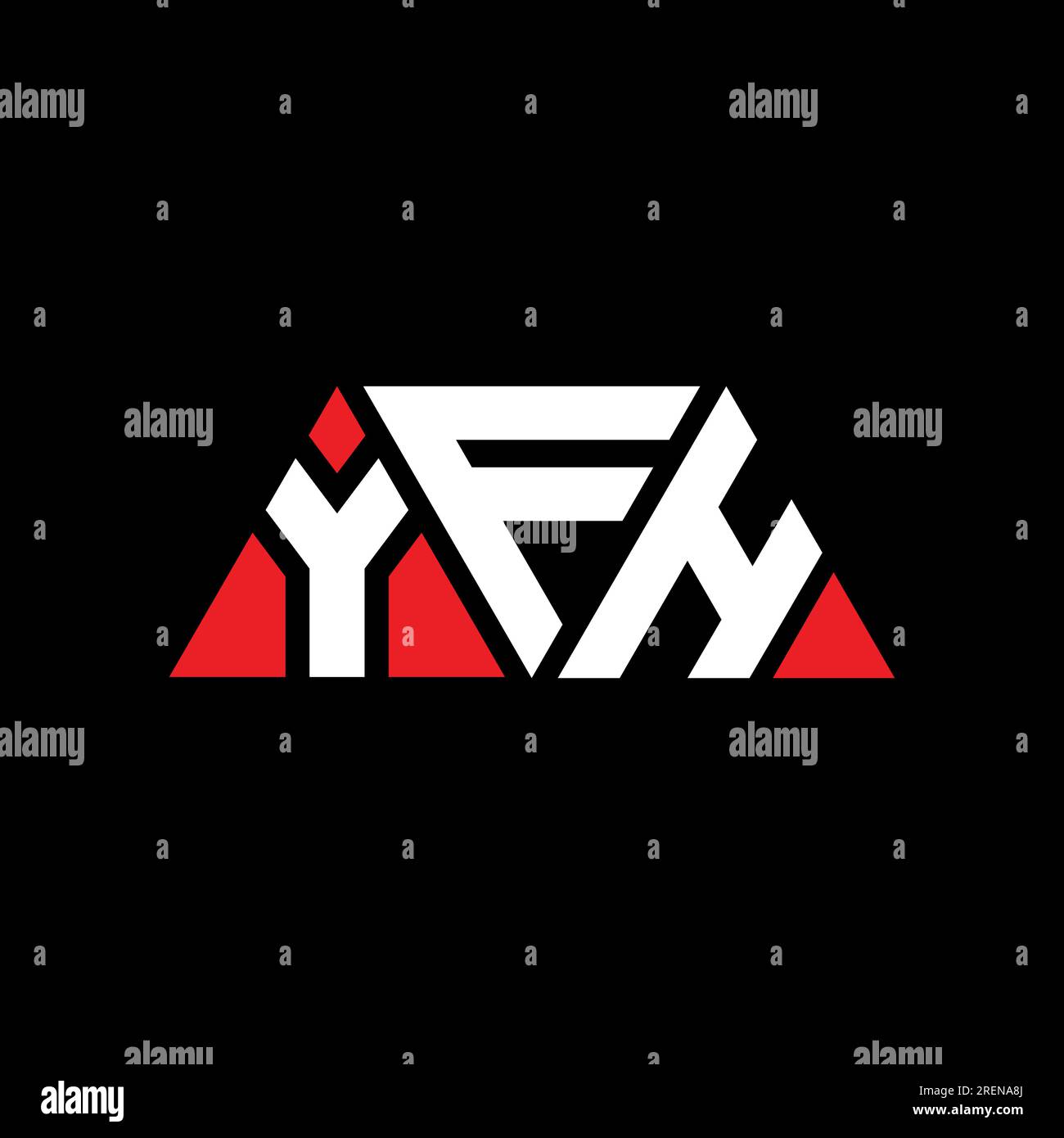 YFH triangle letter logo design with triangle shape. YFH triangle logo ...
