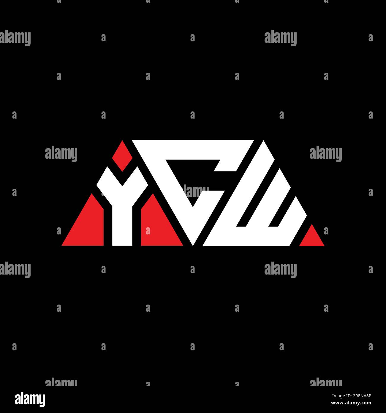 YCW triangle letter logo design with triangle shape. YCW triangle logo ...