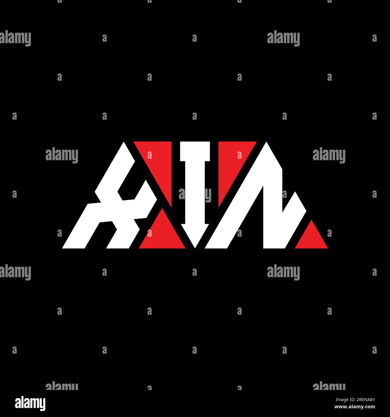 XIN triangle letter logo design with triangle shape. XIN triangle logo ...