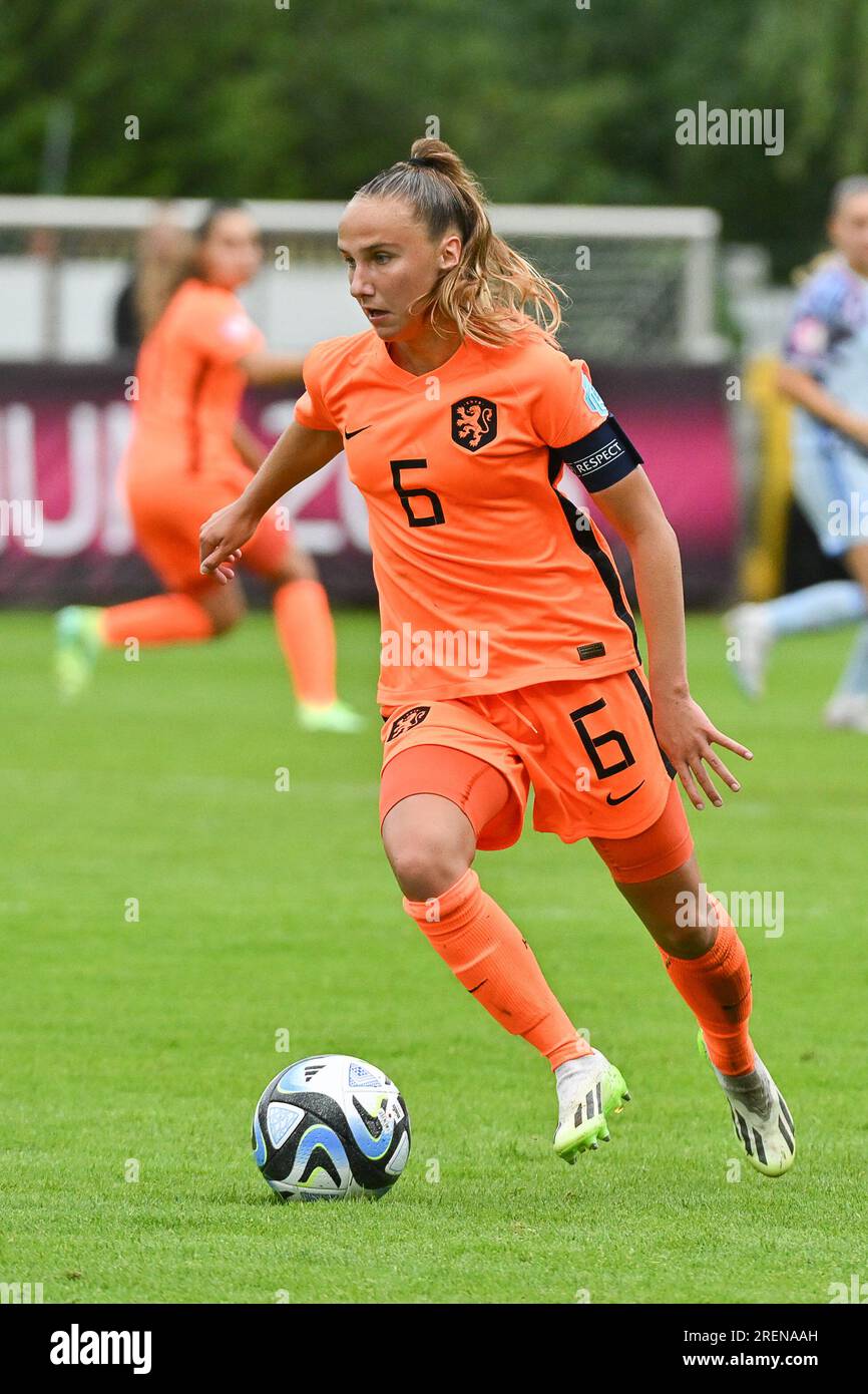 Rosa Van Gool (6) of The Netherlands pictured during a female soccer game between the national ...