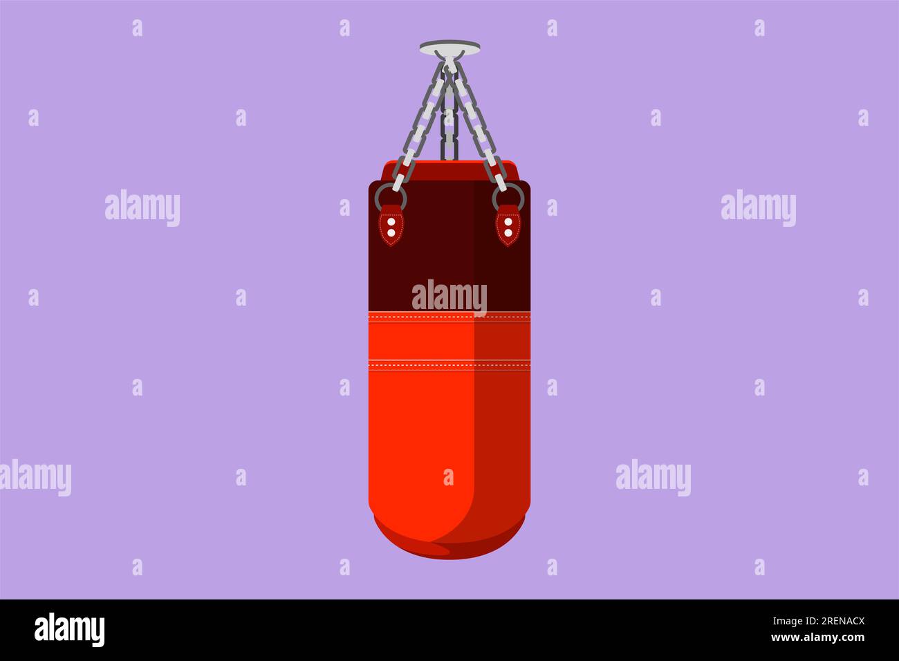 Graphic flat design drawing red black punching bag logo, icon, symbol ...