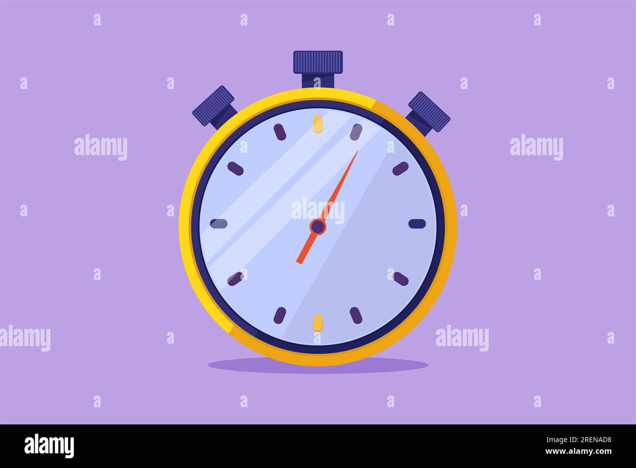 Cartoon flat style drawing stopwatch, special watch to start, stop ...