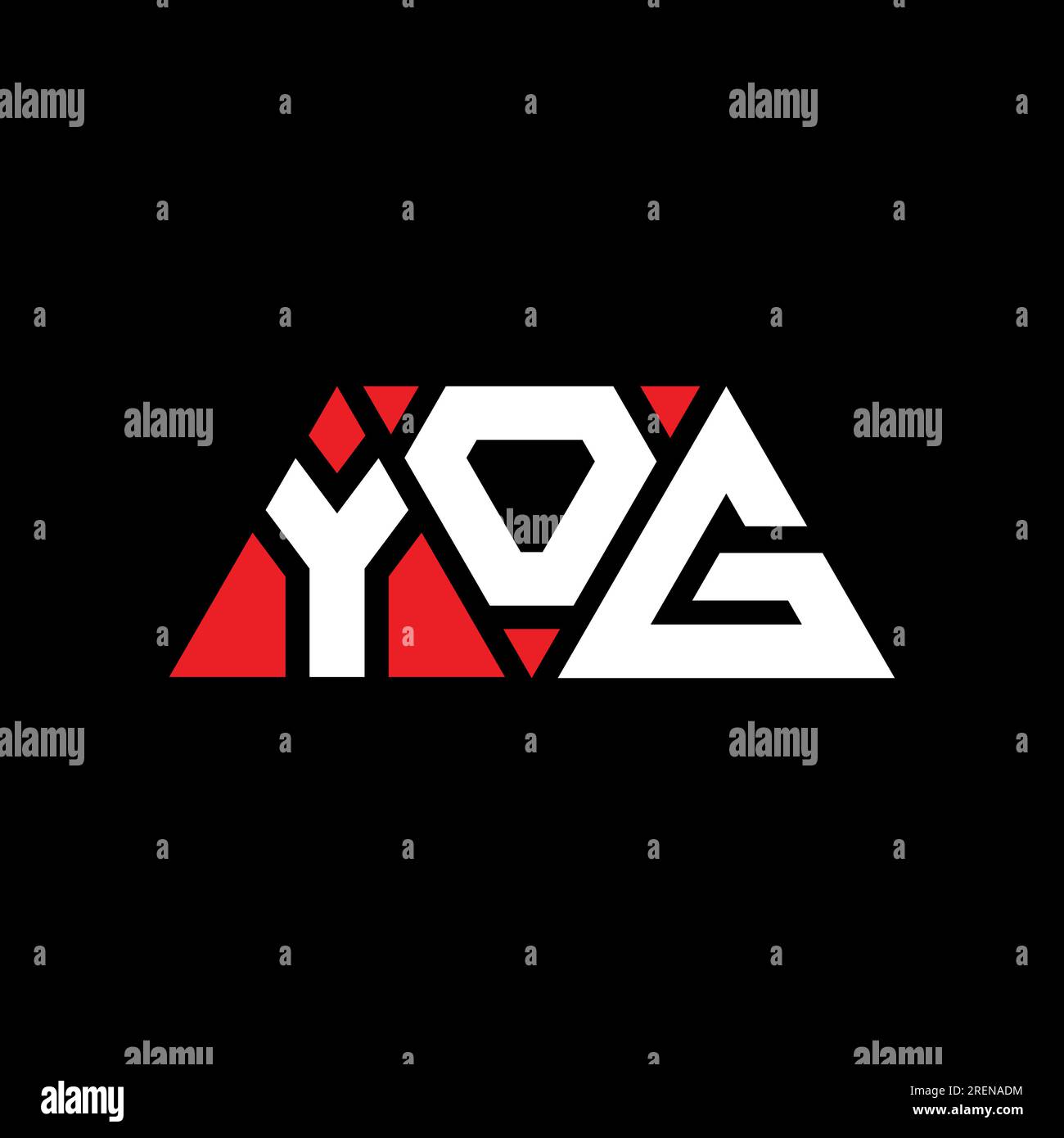 YOG triangle letter logo design with triangle shape. YOG triangle logo ...
