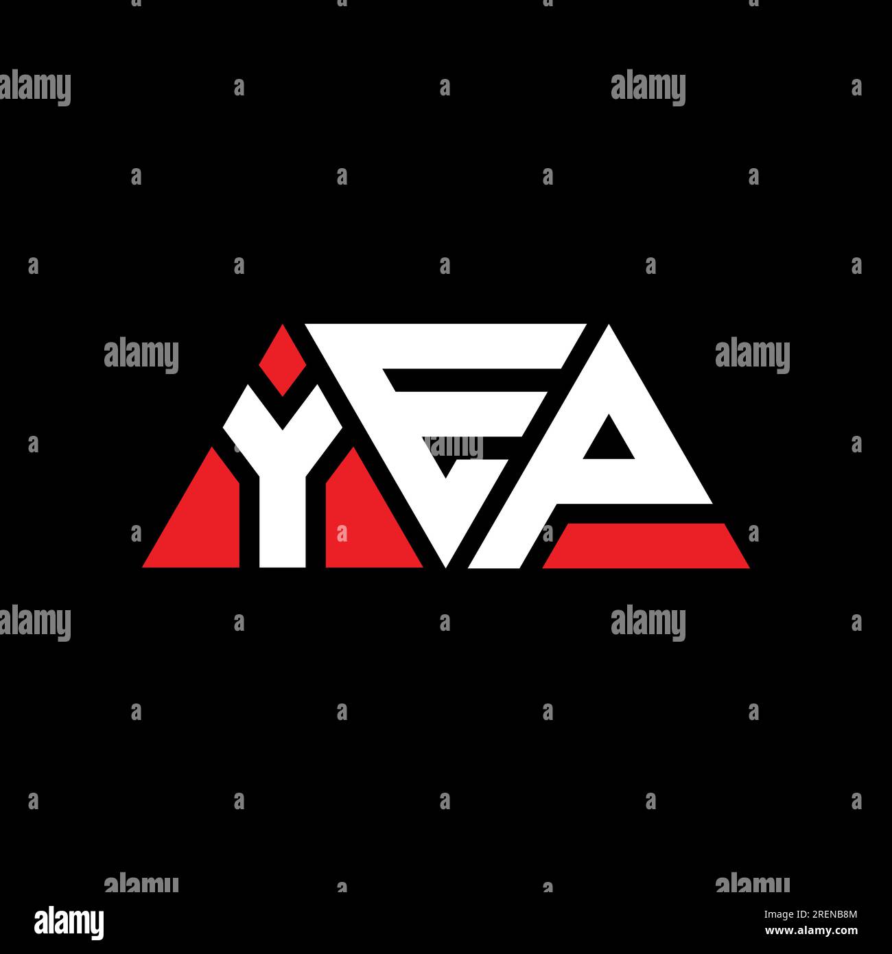 YEP triangle letter logo design with triangle shape. YEP triangle logo ...