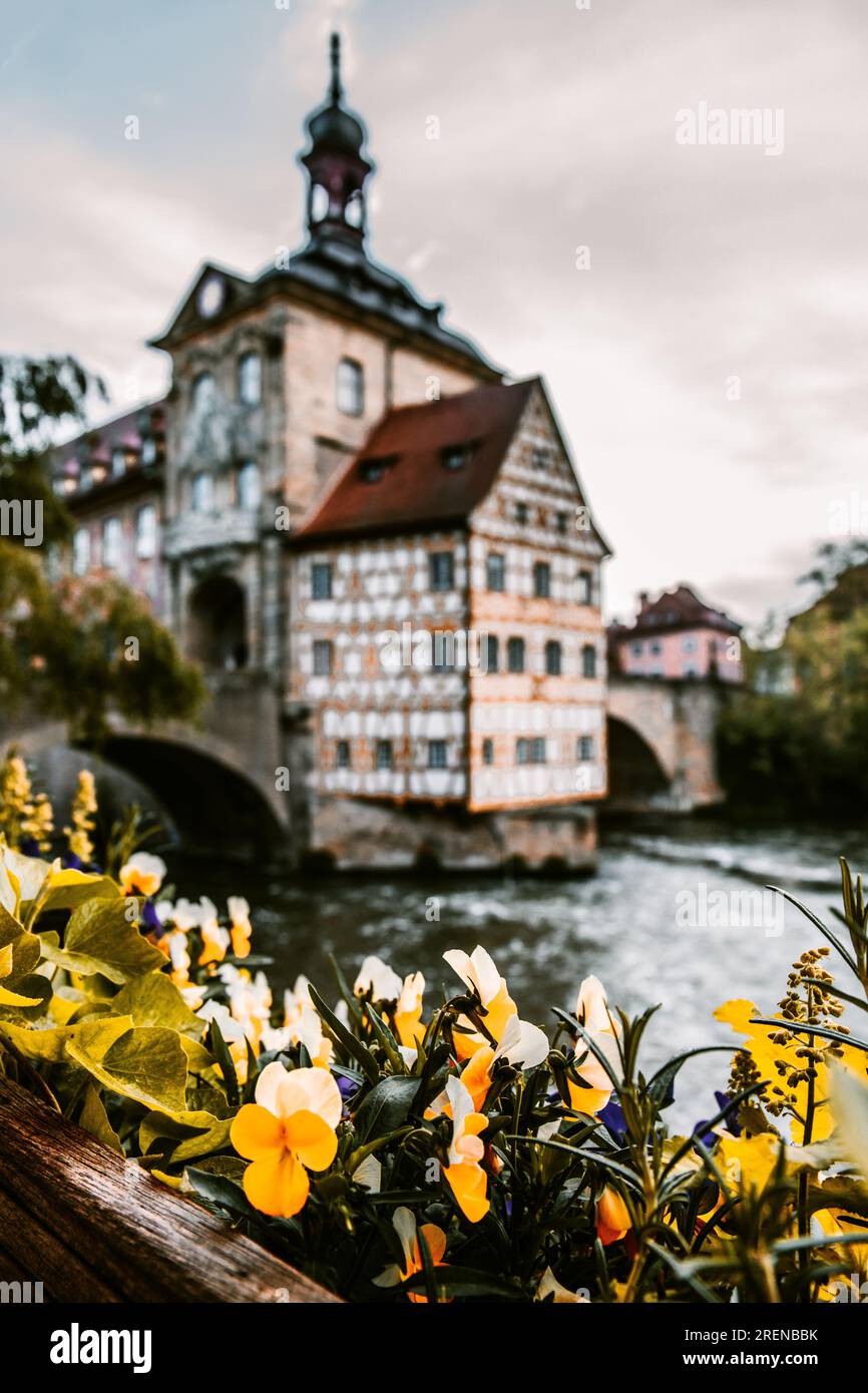 The wheel house in Bamberg Bavaria Germany. Beautiful half-timbered ...