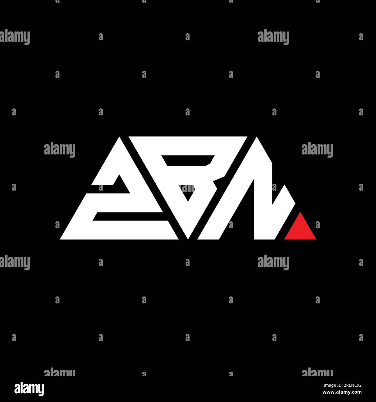 ZBN triangle letter logo design with triangle shape. ZBN triangle logo design monogram. ZBN ...