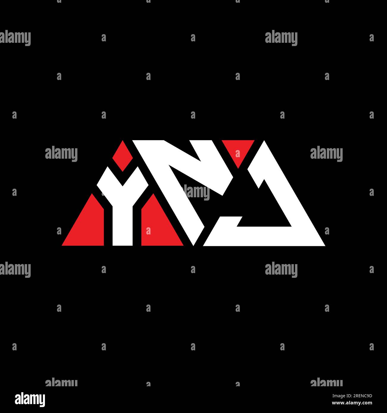 YNJ triangle letter logo design with triangle shape. YNJ triangle logo ...