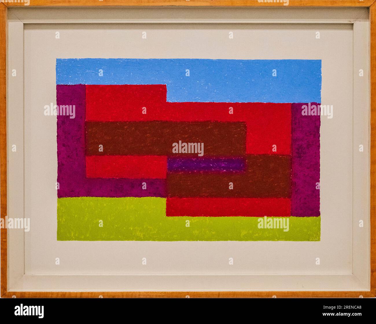 Josef Albers, To Mitla, 1940 , oil on masonite, Valencia, Spain Stock ...