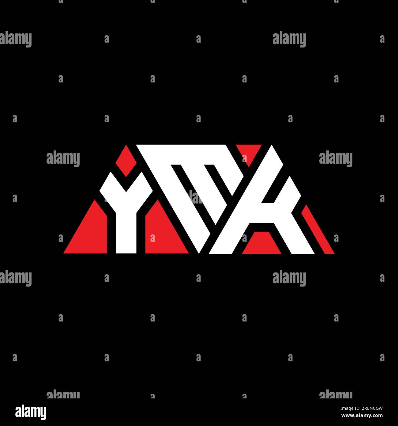 YMK triangle letter logo design with triangle shape. YMK triangle logo ...