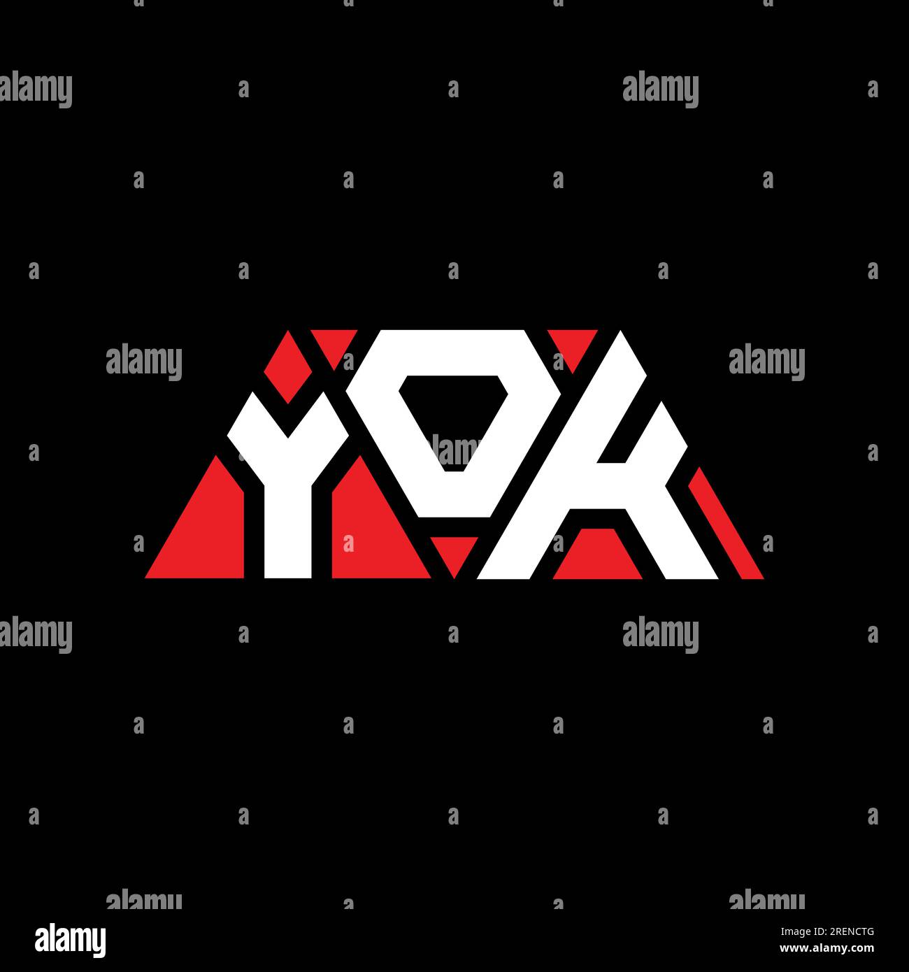 YOK triangle letter logo design with triangle shape. YOK triangle logo ...
