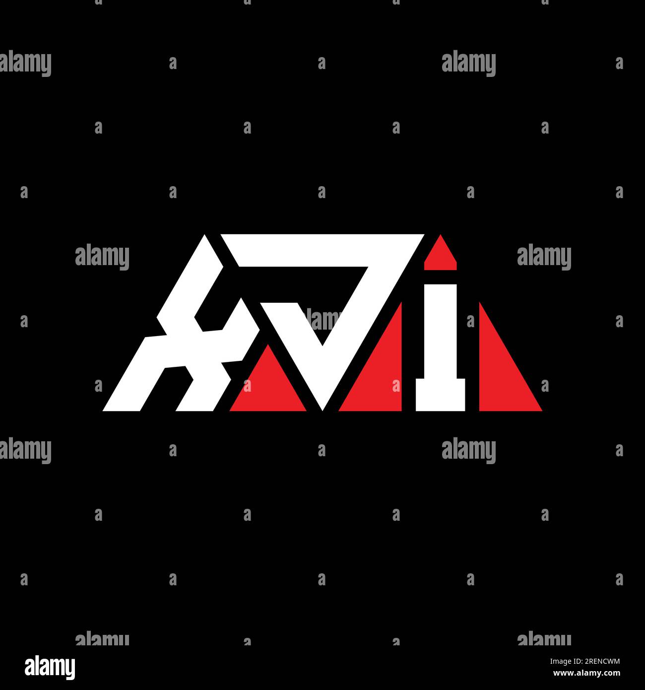 XJI triangle letter logo design with triangle shape. XJI triangle logo ...