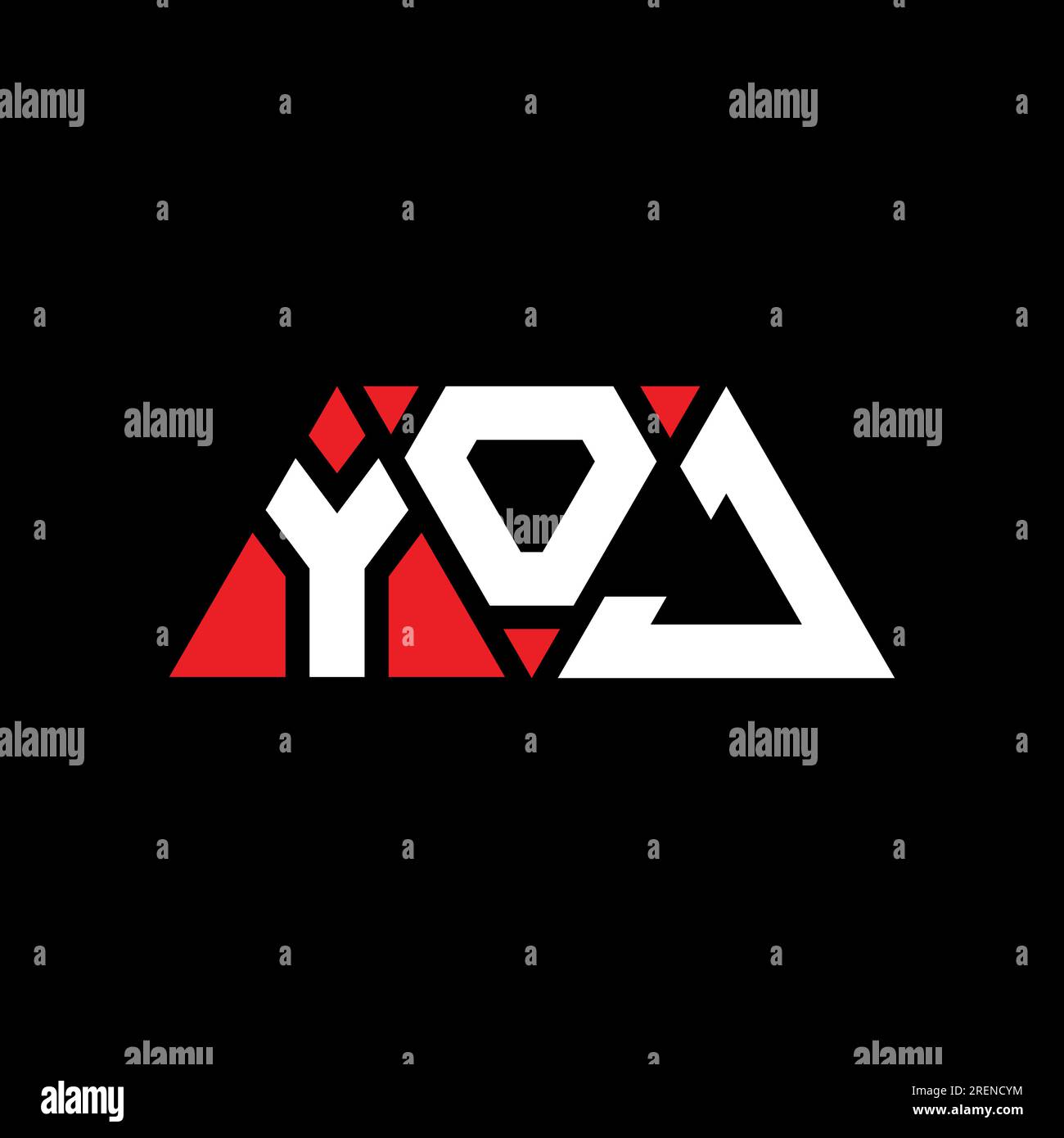 YOJ triangle letter logo design with triangle shape. YOJ triangle logo ...
