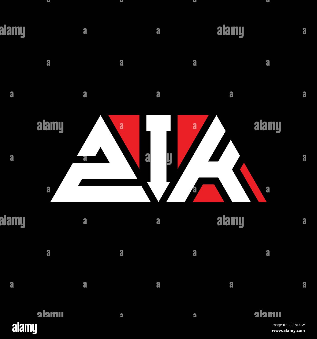 ZIK triangle letter logo design with triangle shape. ZIK triangle logo design monogram. ZIK ...