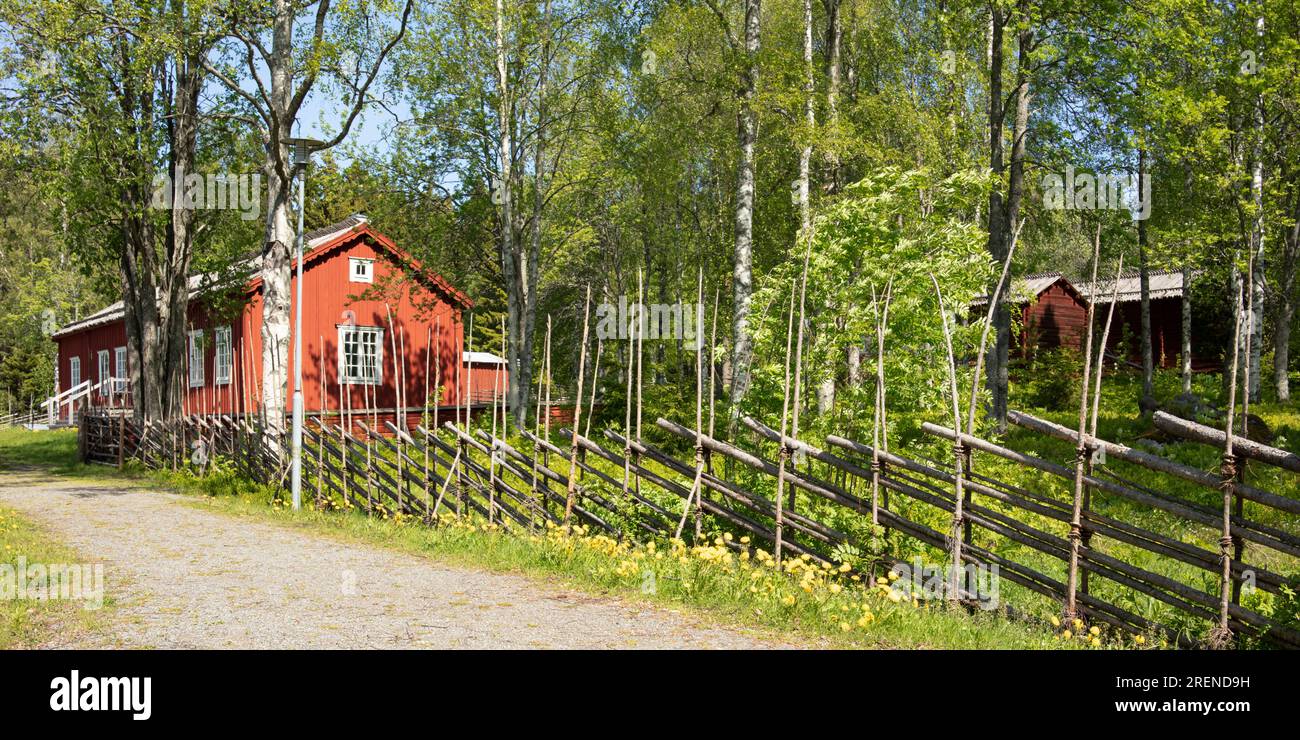 UMEÅ, SWEDEN ON JUNE 05, 2023. Outdoor view of a former homestead ...