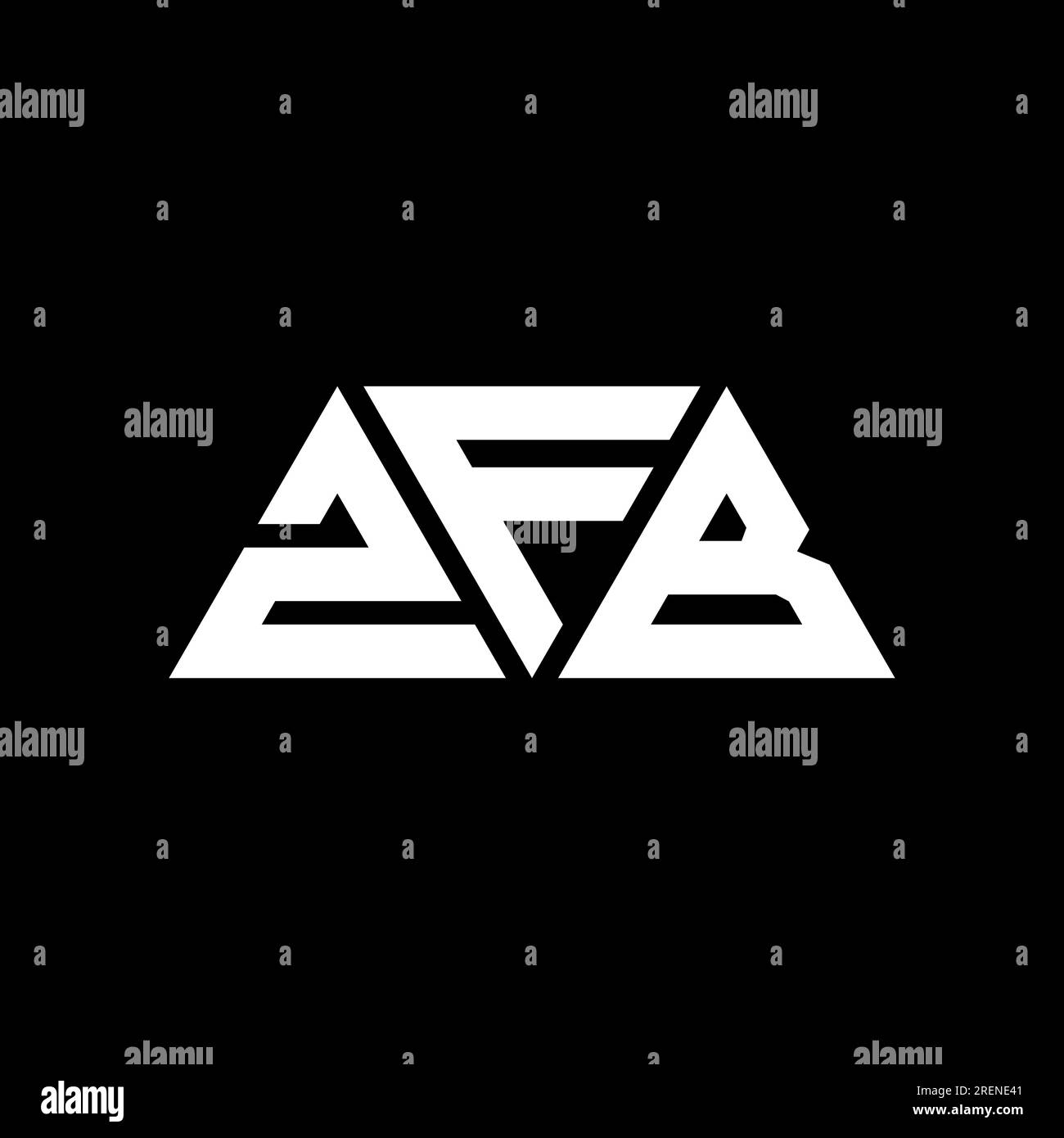 ZFB triangle letter logo design with triangle shape. ZFB triangle logo ...