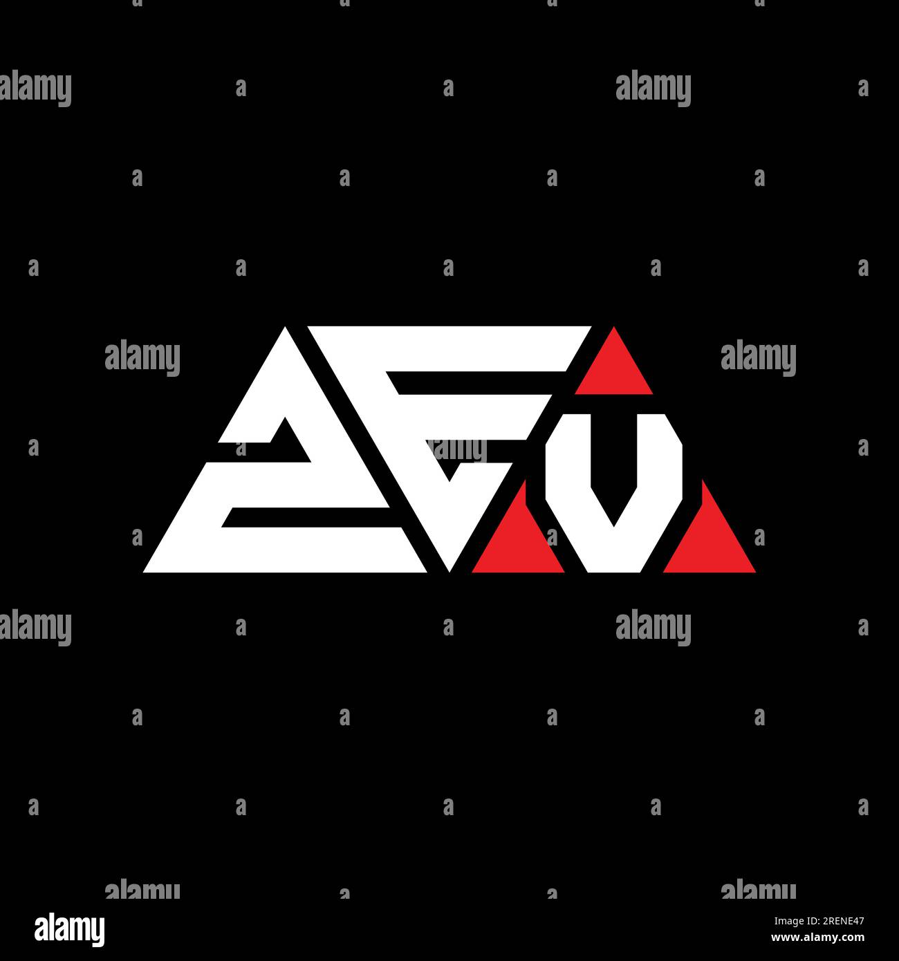 ZEV triangle letter logo design with triangle shape. ZEV triangle logo ...