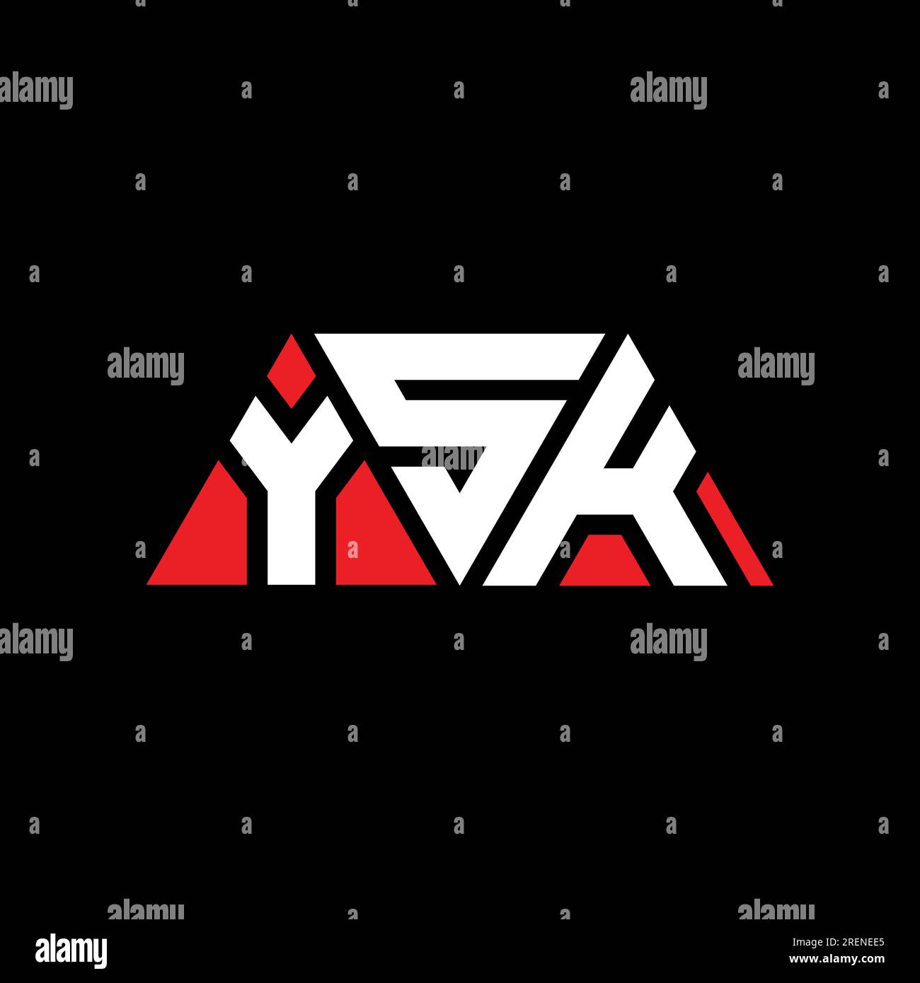YSK triangle letter logo design with triangle shape. YSK triangle logo ...