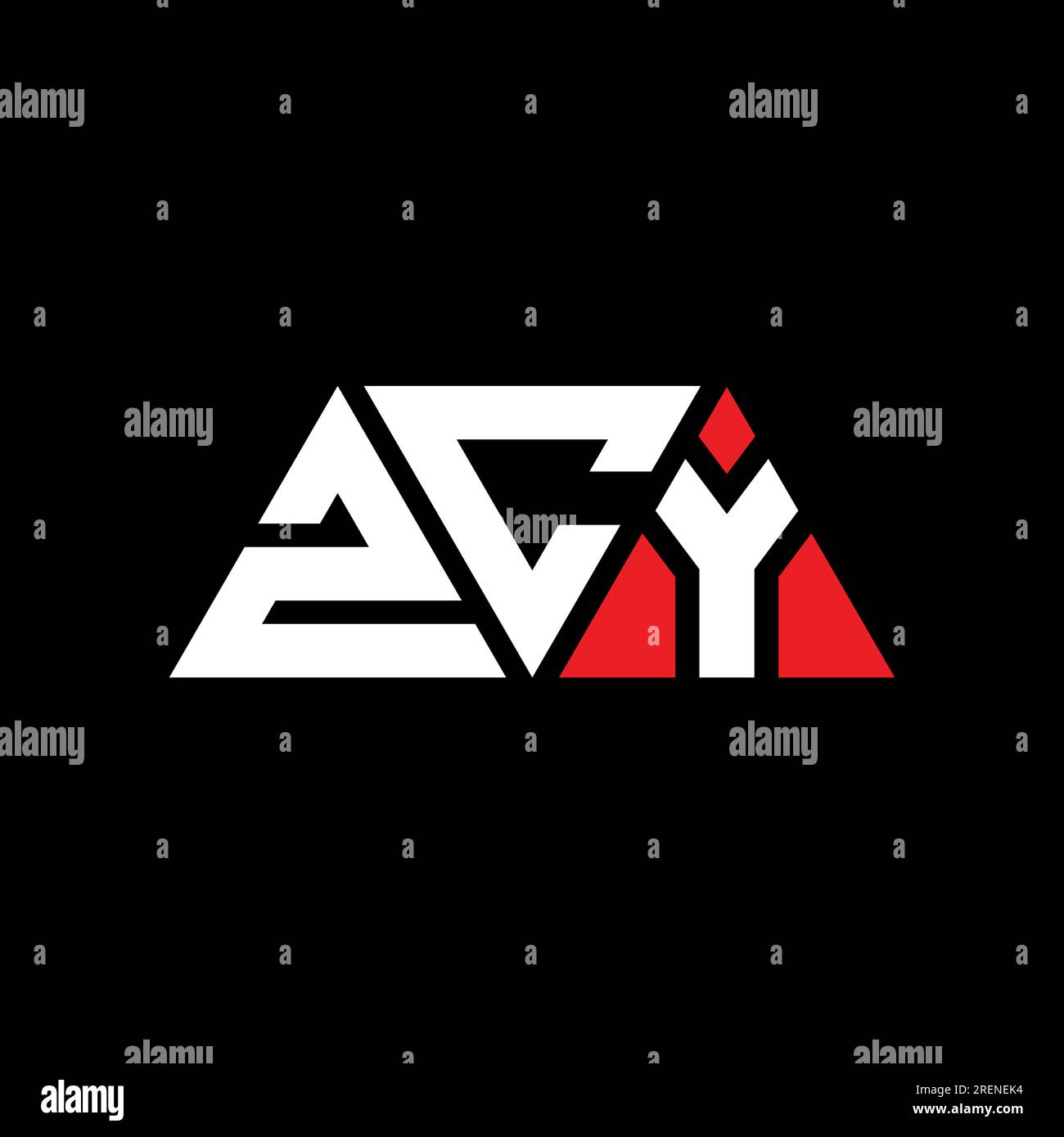ZCY triangle letter logo design with triangle shape. ZCY triangle logo ...