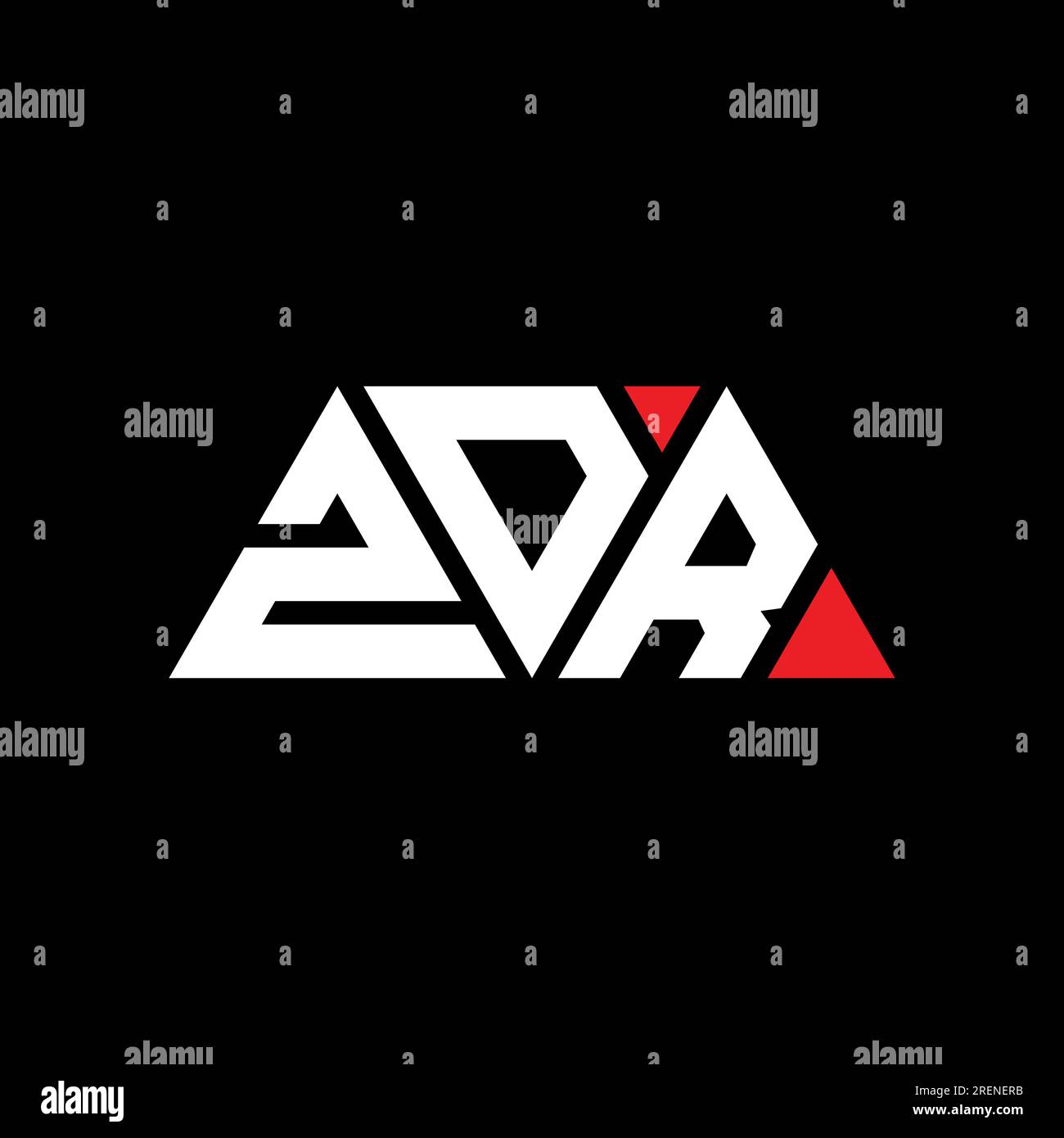 ZDR triangle letter logo design with triangle shape. ZDR triangle logo ...
