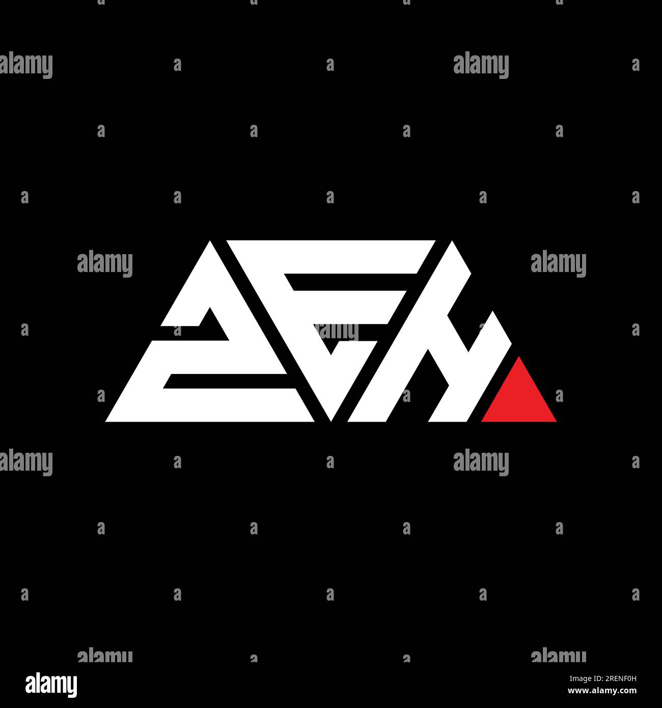ZEH triangle letter logo design with triangle shape. ZEH triangle logo ...