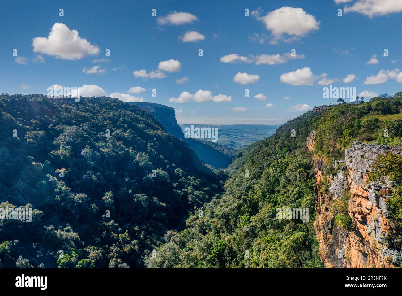 Graskop Gorge, recreation area with a glass lift descending into a ...