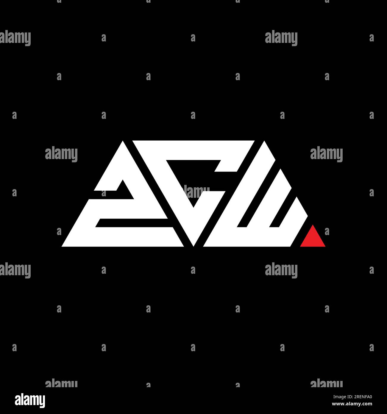 ZCW triangle letter logo design with triangle shape. ZCW triangle logo ...