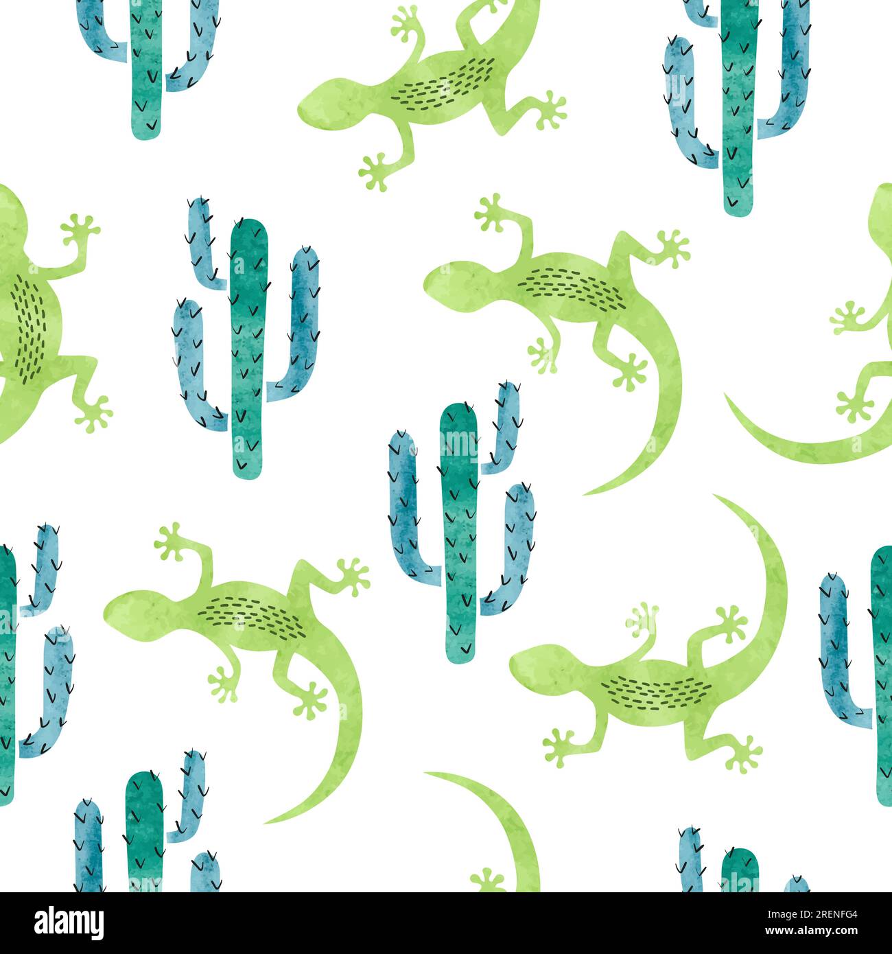 Desert lizard cactus Stock Vector Images - Alamy