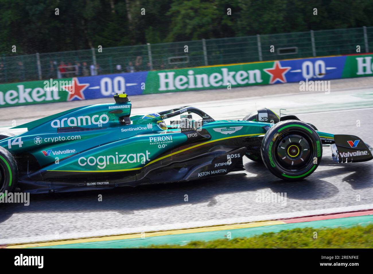 Fernando Alonso (SPA) Aston Martin F1 Team AMR23 during Qualify Session on Friday Jul 28th ...
