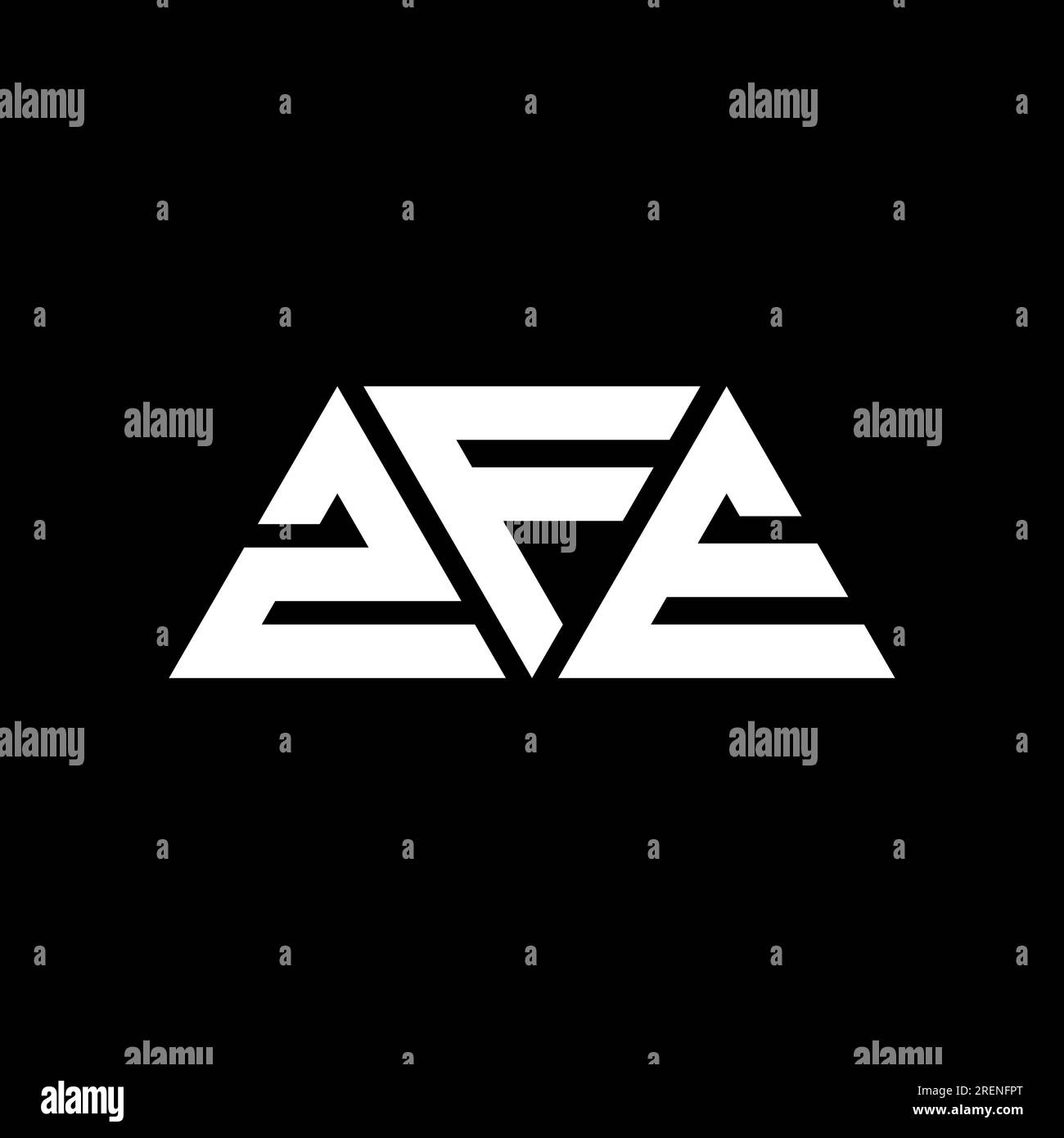 ZFE triangle letter logo design with triangle shape. ZFE triangle logo ...