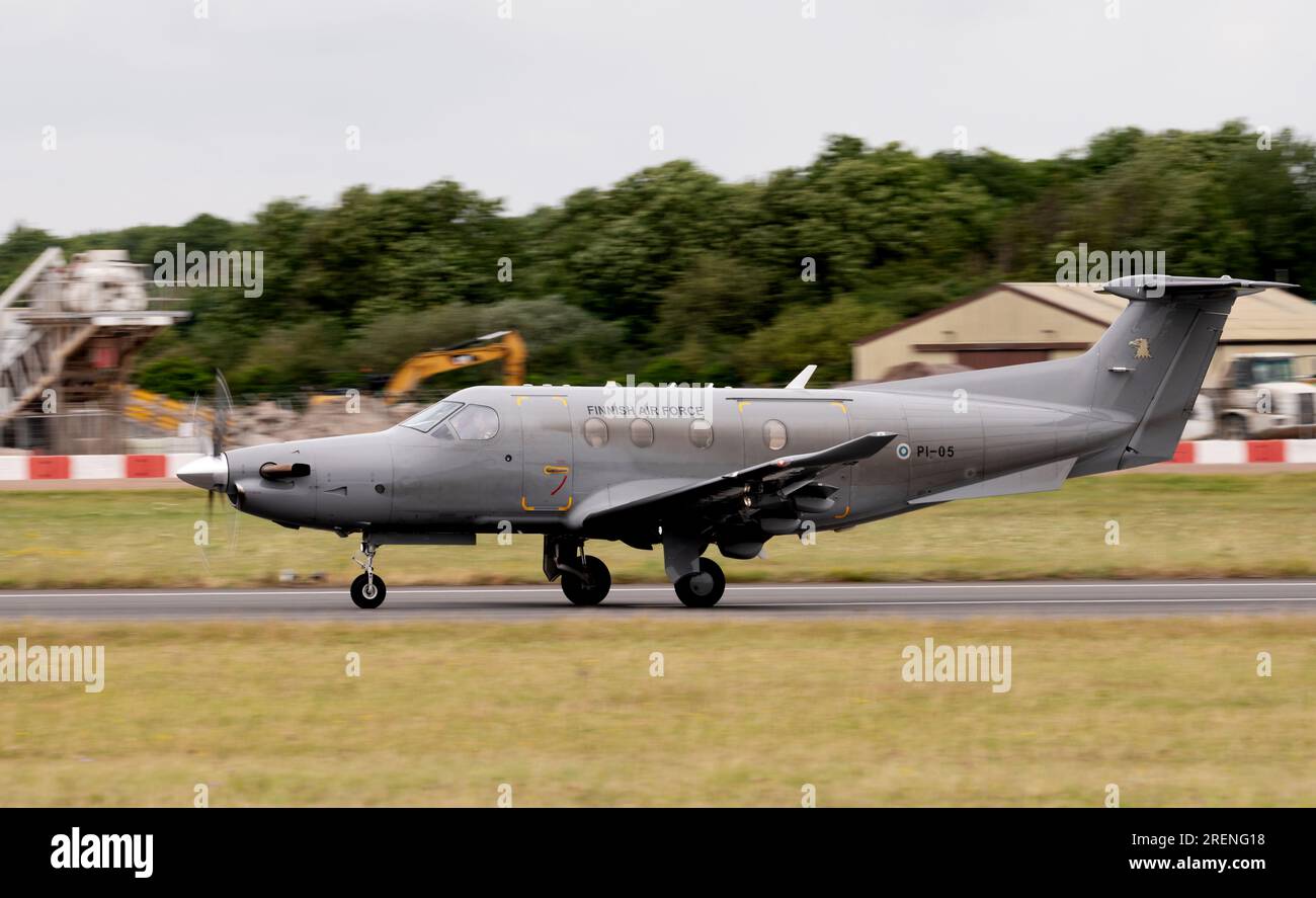 Finnish Air Force Pilatus PC-12NG, arrives at the Royal International ...