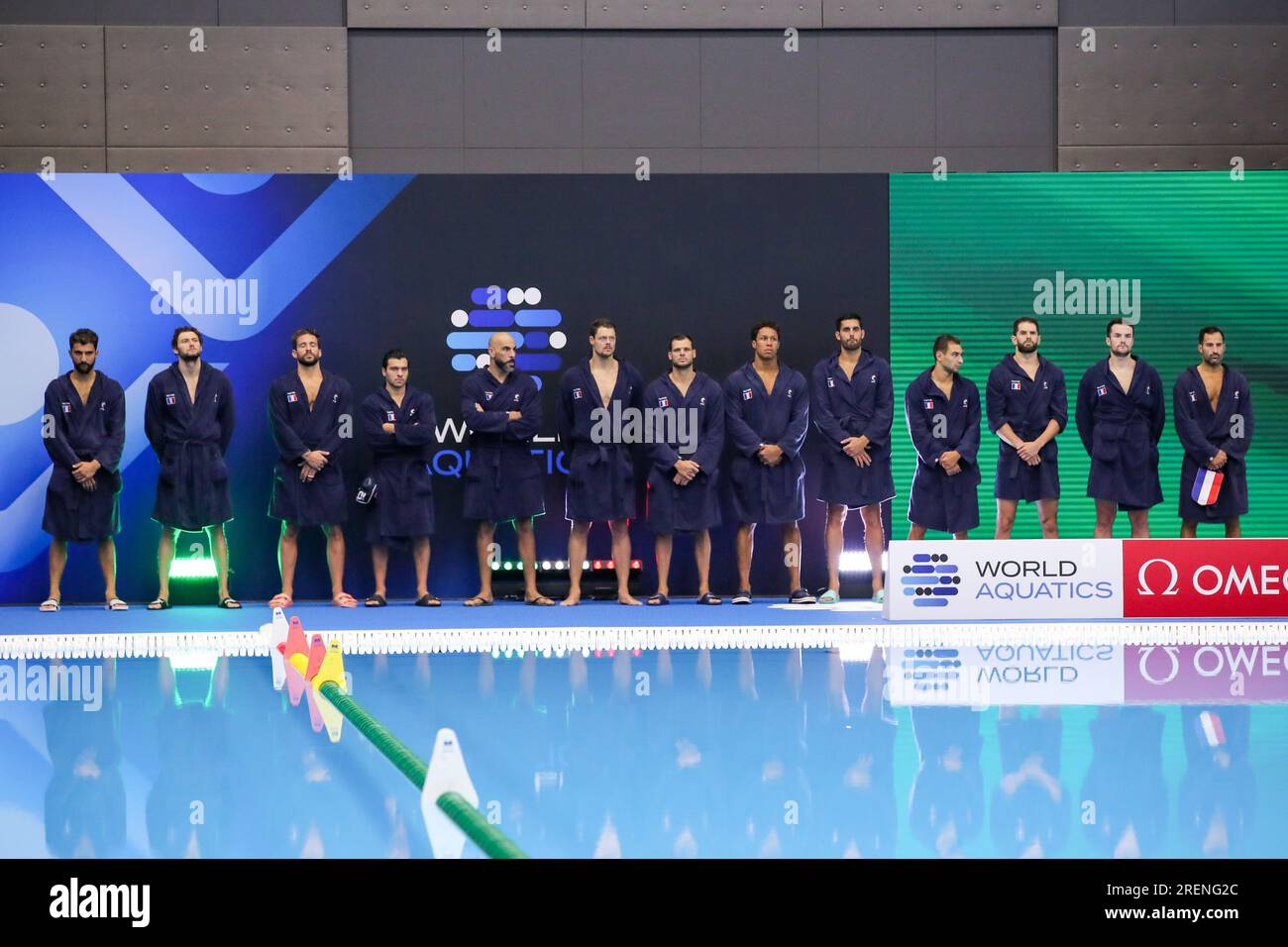 FUKUOKA, JAPAN - JULY 29: line up France with Hugo Fontani of France ...