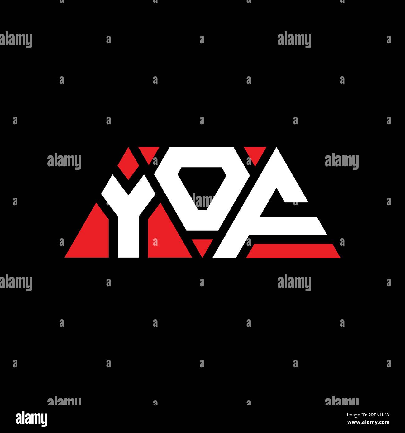 YOF triangle letter logo design with triangle shape. YOF triangle logo ...