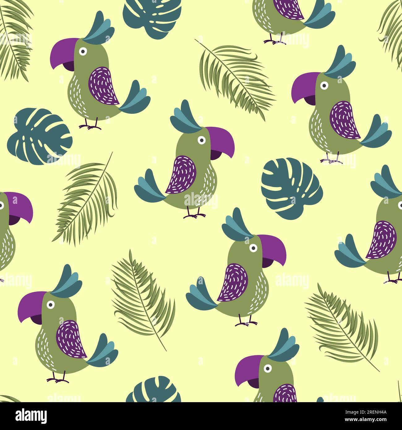 Baby parrot wallpaper Stock Vector Images - Alamy