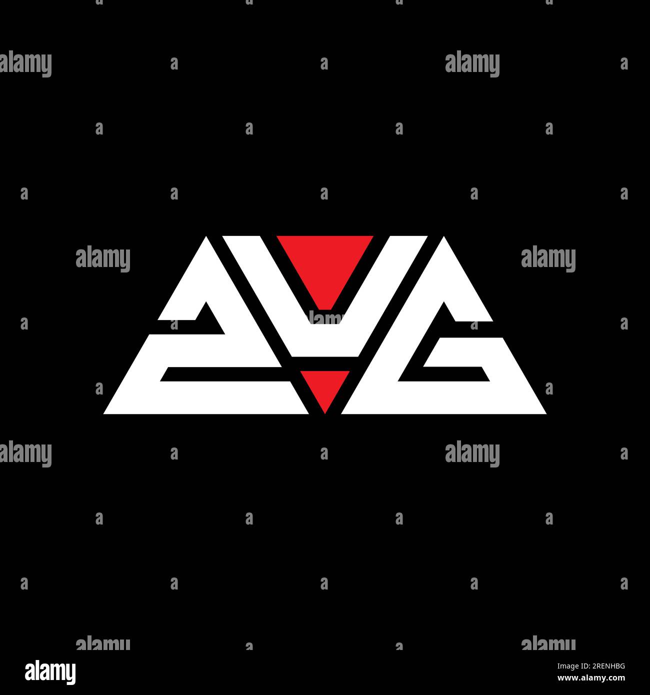 ZUG triangle letter logo design with triangle shape. ZUG triangle logo ...
