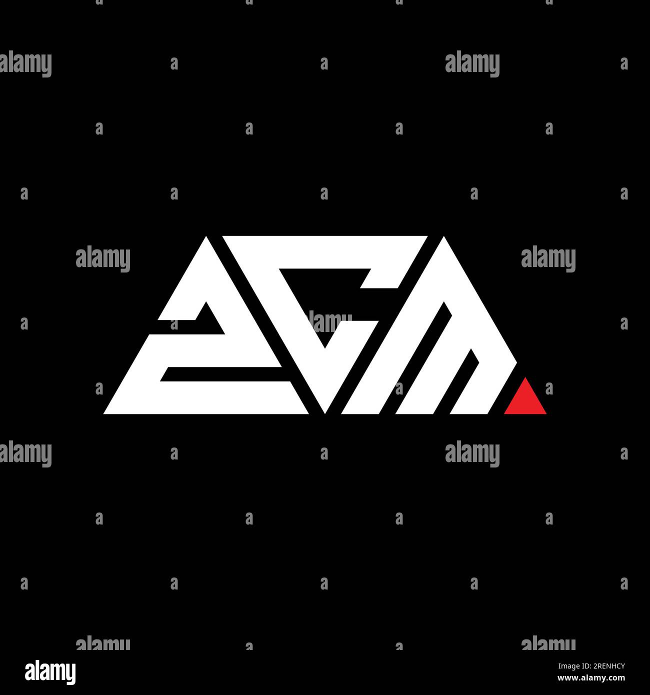 ZCM triangle letter logo design with triangle shape. ZCM triangle logo ...