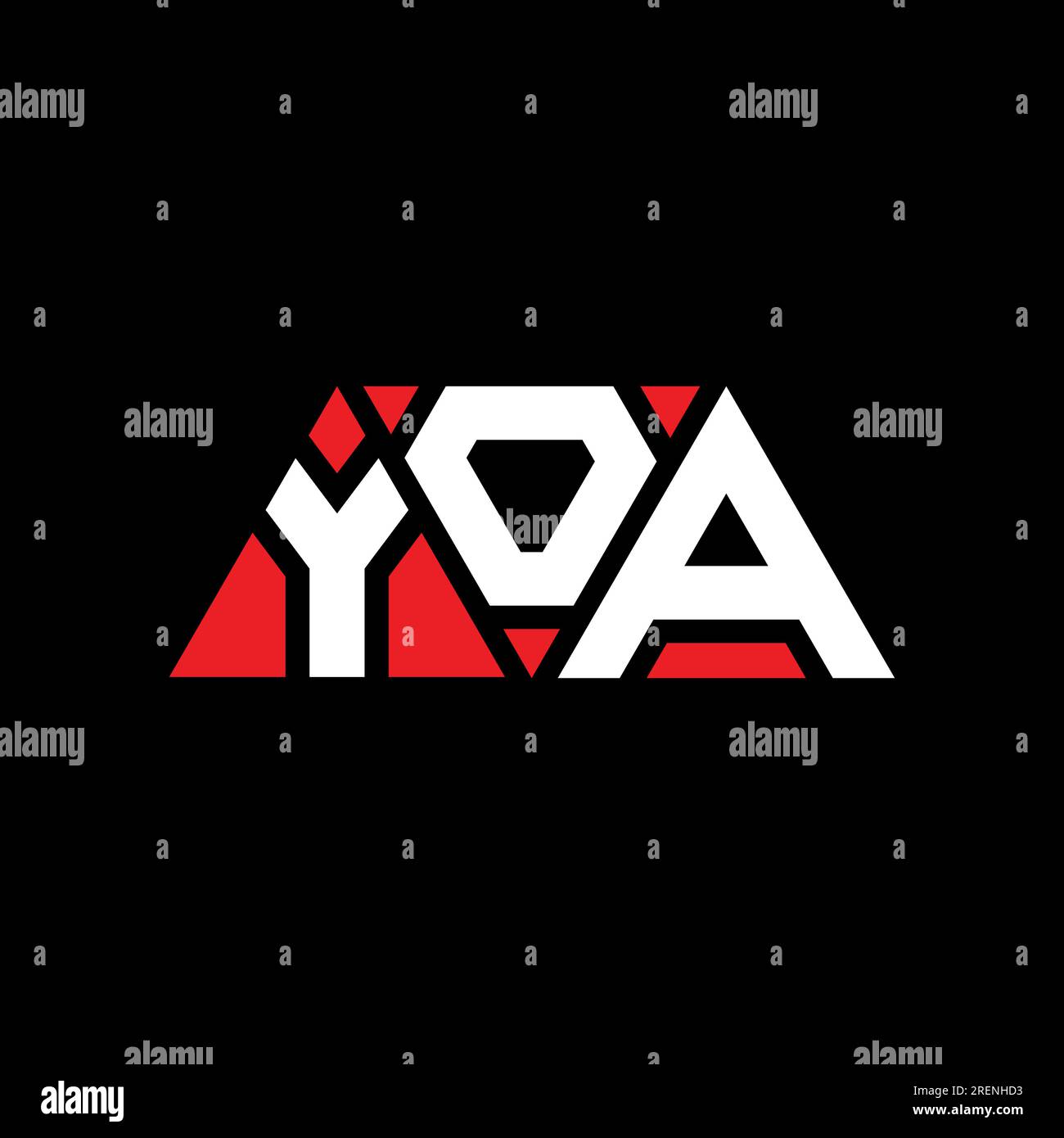 YOA triangle letter logo design with triangle shape. YOA triangle logo ...