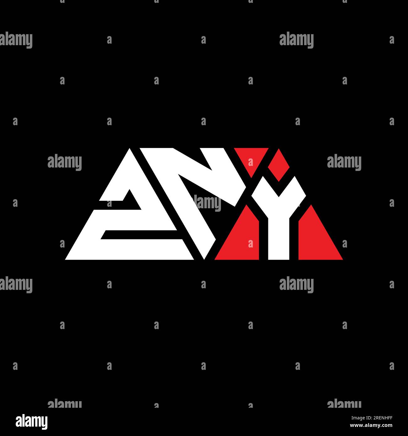 ZNY triangle letter logo design with triangle shape. ZNY triangle logo ...