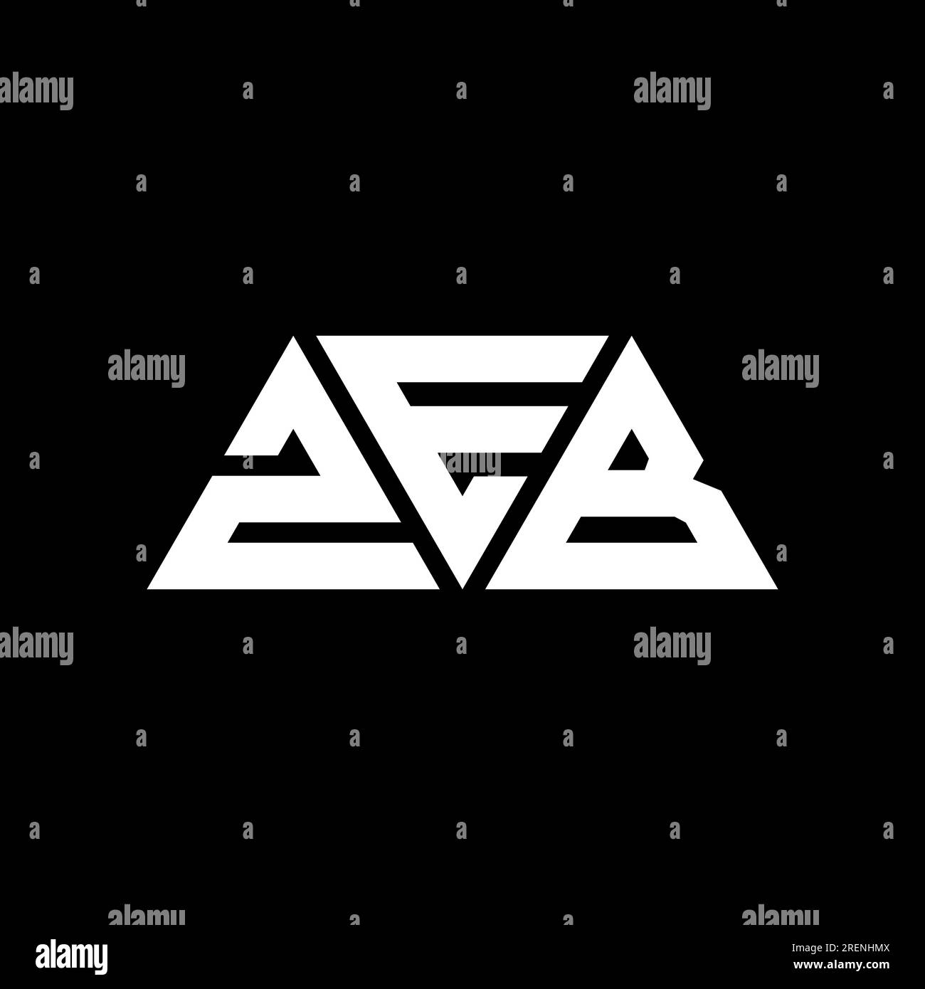ZEB triangle letter logo design with triangle shape. ZEB triangle logo ...