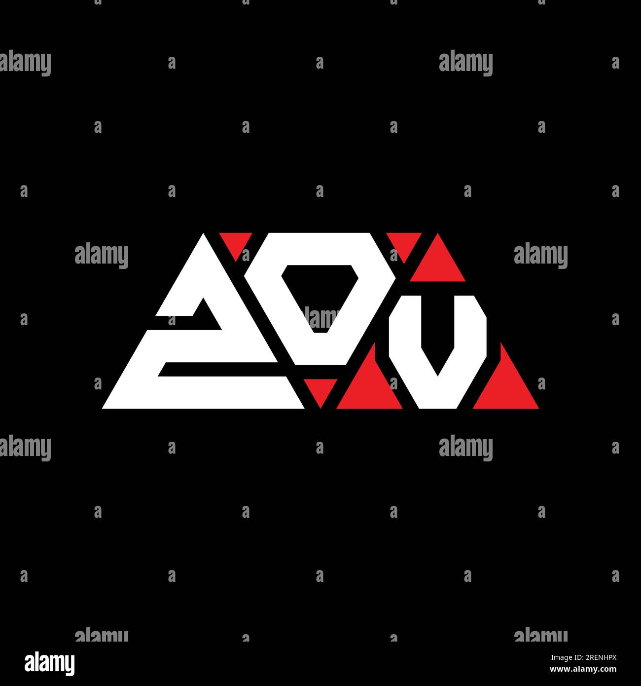 ZOV triangle letter logo design with triangle shape. ZOV triangle logo ...