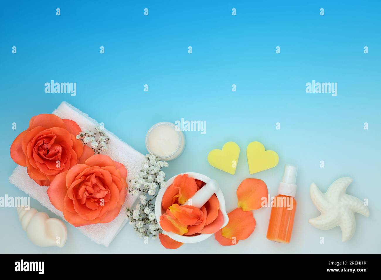 Rose flower skincare preparation for radiant skin concept. Anti aging ...