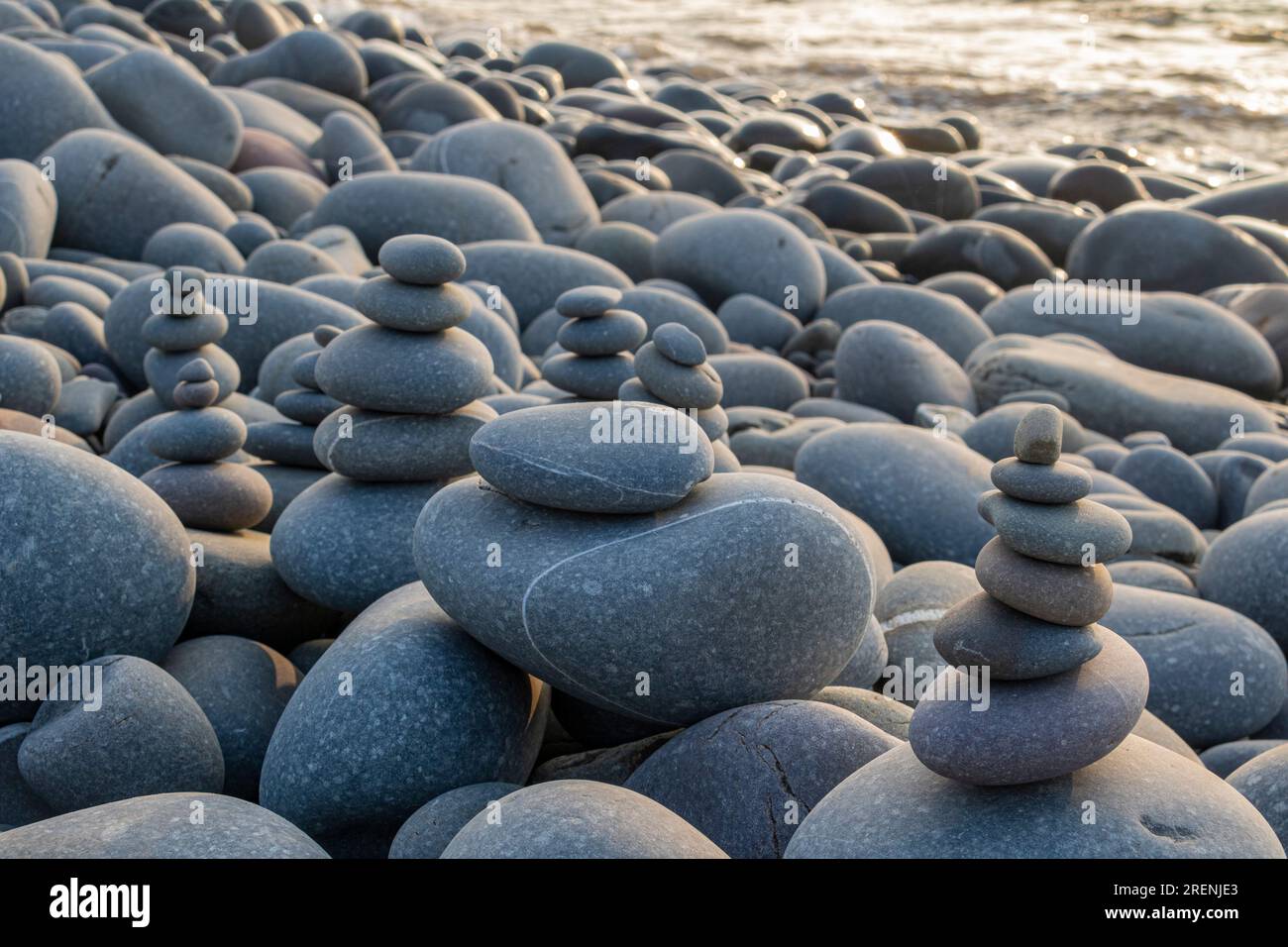 Pebble Pattern on the Pebble Ridge at Northam Beach Just Before High ...